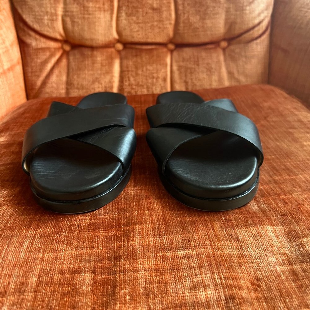 Madewell Louisa Criss Cross Slide Sandals True Black - Gem